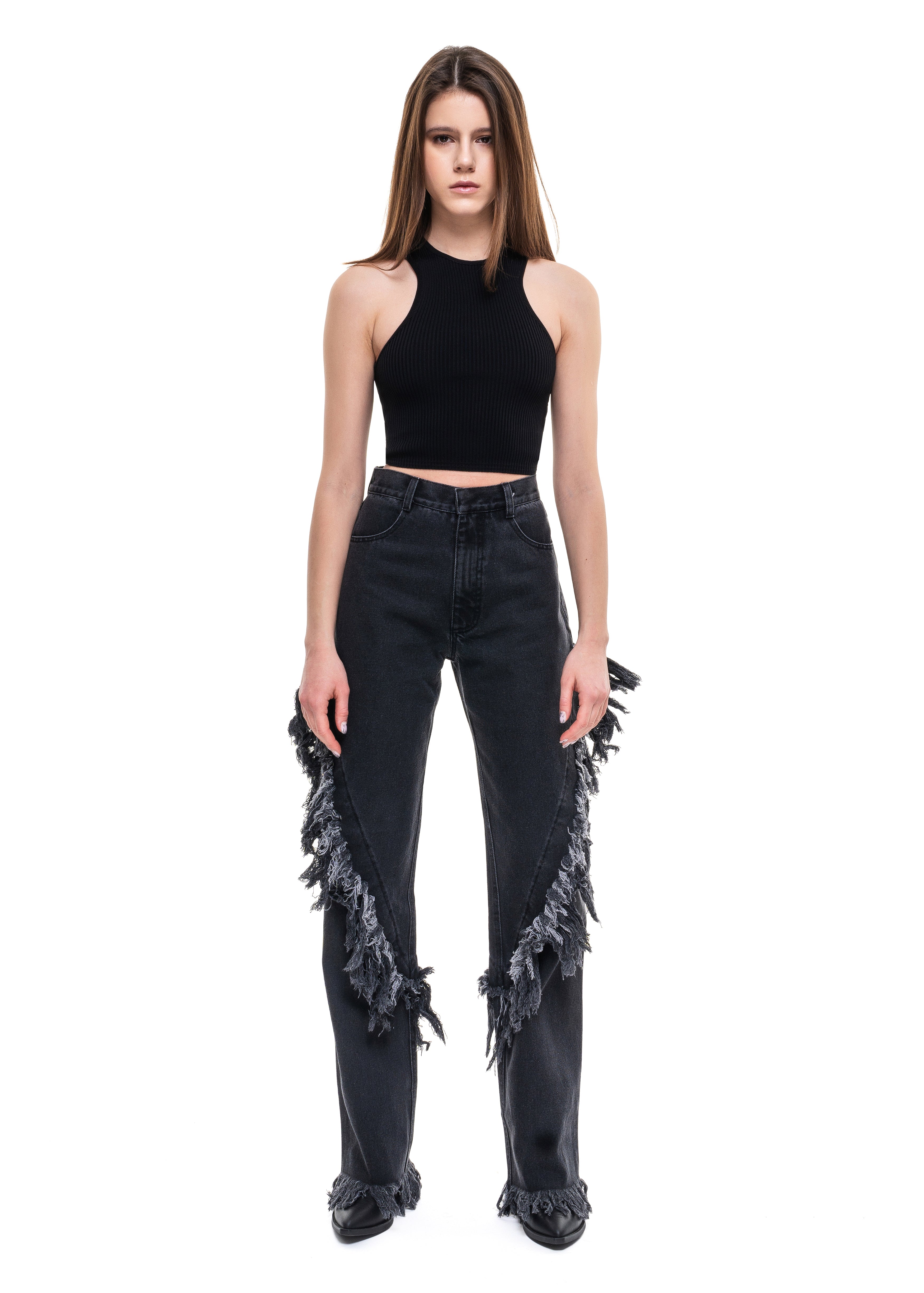 Slim Black Cowboy Jeans – KSENIASCHNAIDER